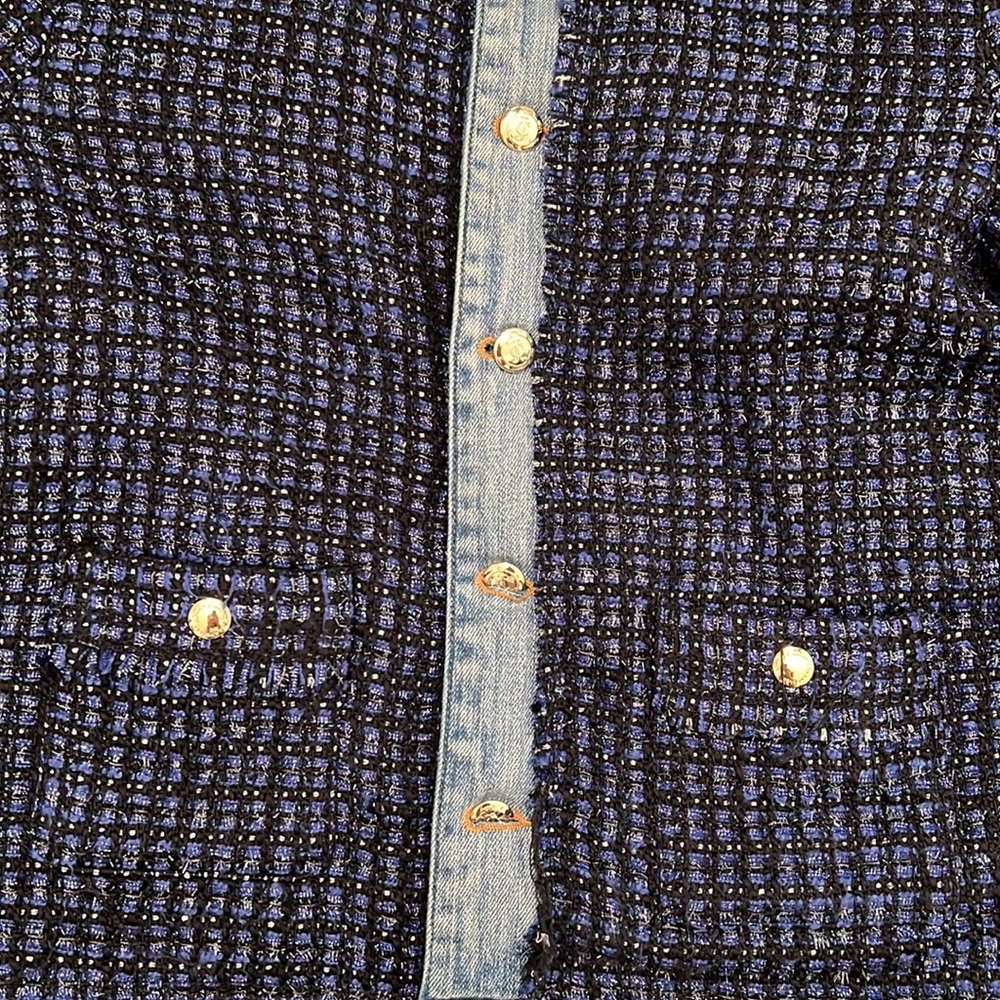 Juicy Couture Denim Tweed Jacket Size Medium - Gem